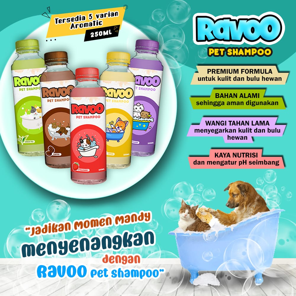 Jual RAVOO SHAMPOO 250ML - Shampo Hewan Kucing Anjing Anti Kutu Jamur ...