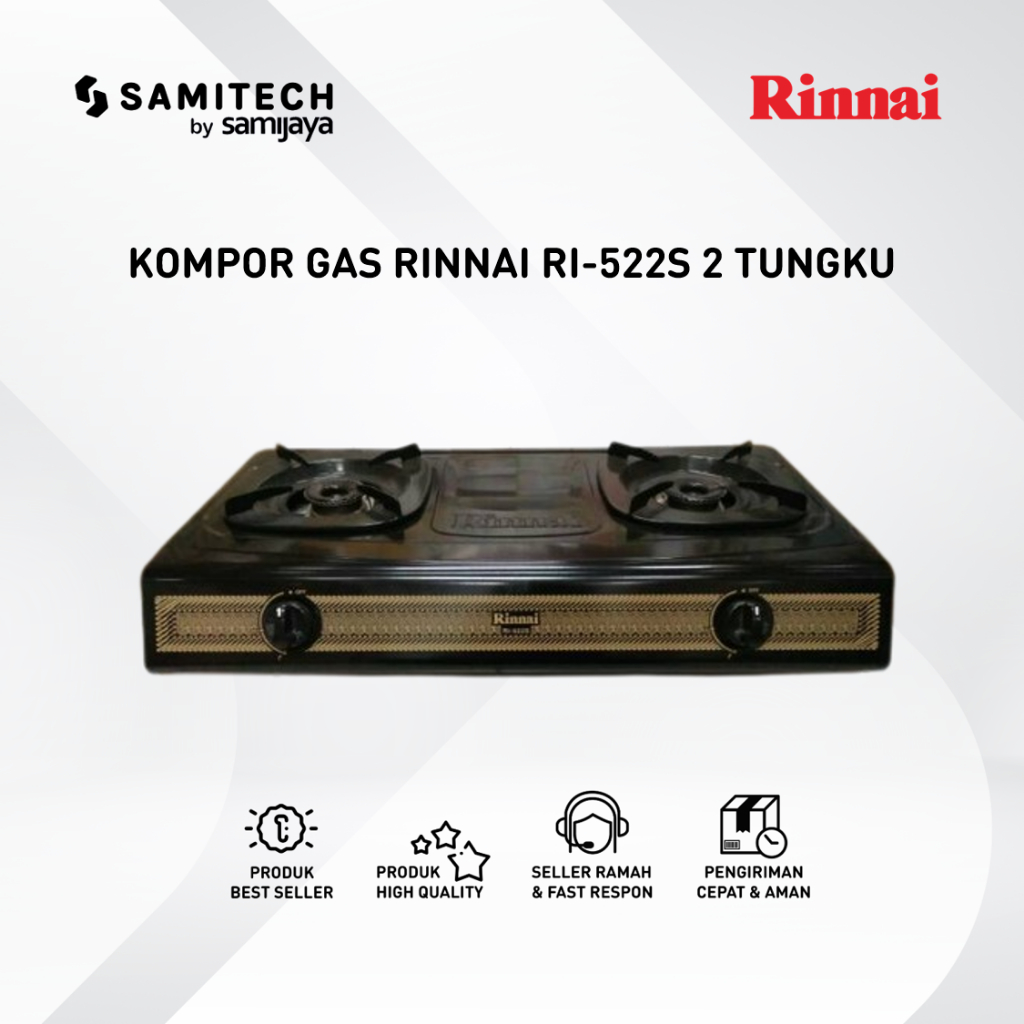 Jual KOMPOR GAS RINNAI 2 TUNGKU RI-522S RI522S RI 522 S CEFLON ...