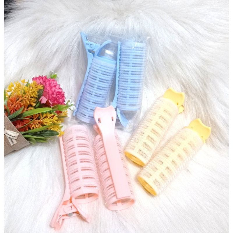 Jual Rol rambut rol poni 2 in 1 roll + penjepit size 3 cm (R18) korea ...