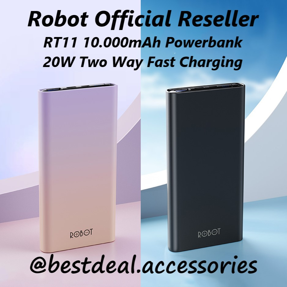 Jual Robot RT11 10000mAh Powerbank 20W PD Fast Charge - New RT180 ...