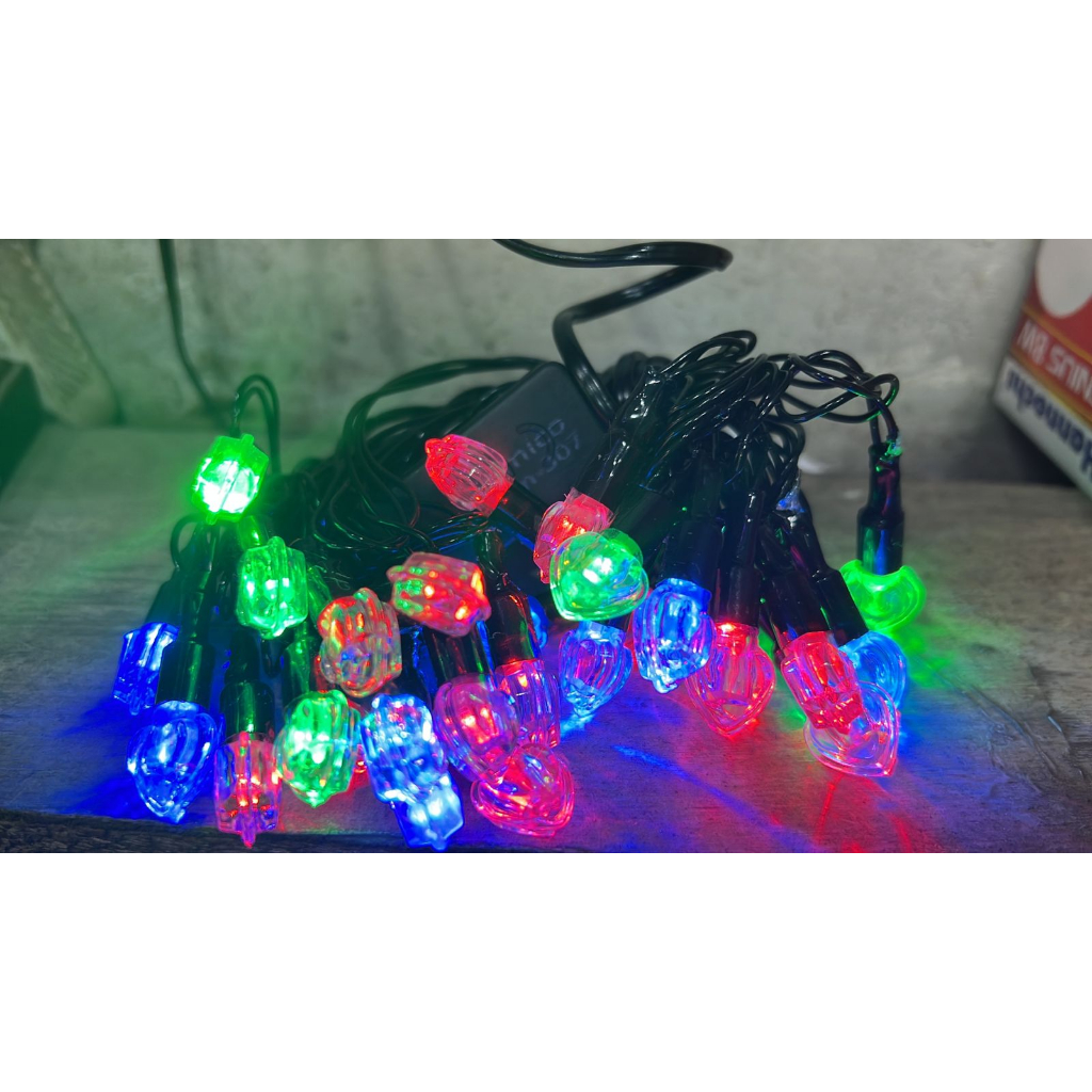 Jual Lampu Natal Crystal LED hias tali 5M warna warni Love Heart Hati ...