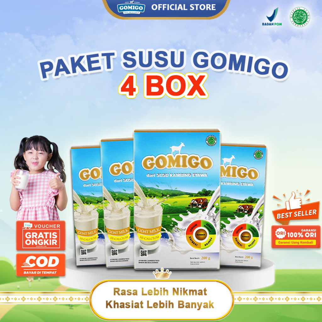 Jual Paket 4 Box Susu Gomigo - Susu Kambing Etawa Premium Plus ...