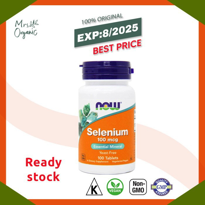 Jual NOW Foods Selenium 100 mcg 100 Tablets - otak alzheimer rambut rontok | Shopee Indonesia
