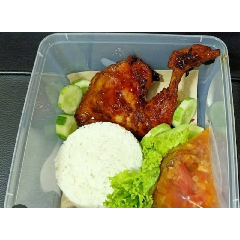 Jual nasi box ayam goreng/nasi ayam bakar/nasi ikan/sambal rampai khas lampung | Shopee Indonesia
