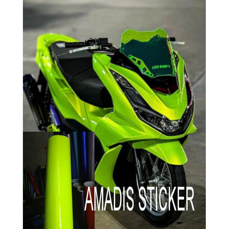 Jual Stiker skotlet hijau muda glossy scotlite motor hijau stabilo ...