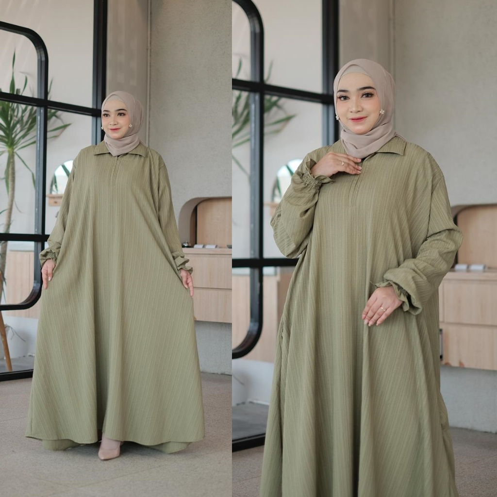Jual MOLAJ GAMIS MUSLIM LD 140 WARNA DENIM BAHAN LADY CRUSH SUPER JUMBO ...
