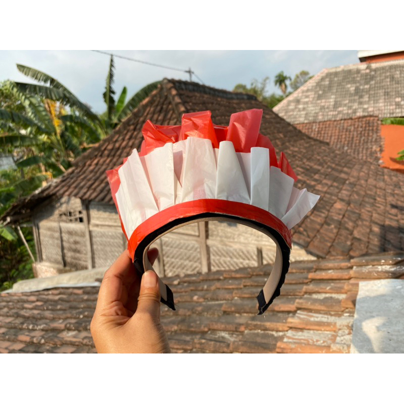 Jual Bando Merah Putih Daur Ulang Kresek Plastik bekas Karnaval Hiasan ...