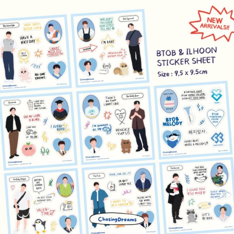 Jual BTOB Member Sticker Sheet | chasingdreams | Shopee Indonesia