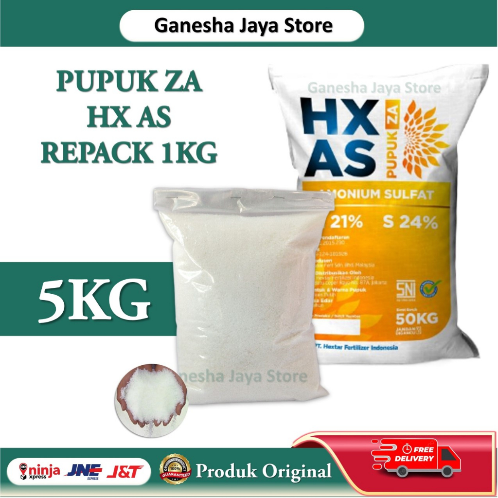 Jual PUPUK ZA HX AS PREMIUM Repack 5KG PUPUK ZA AMONIUM SULFAT PUPUK ...