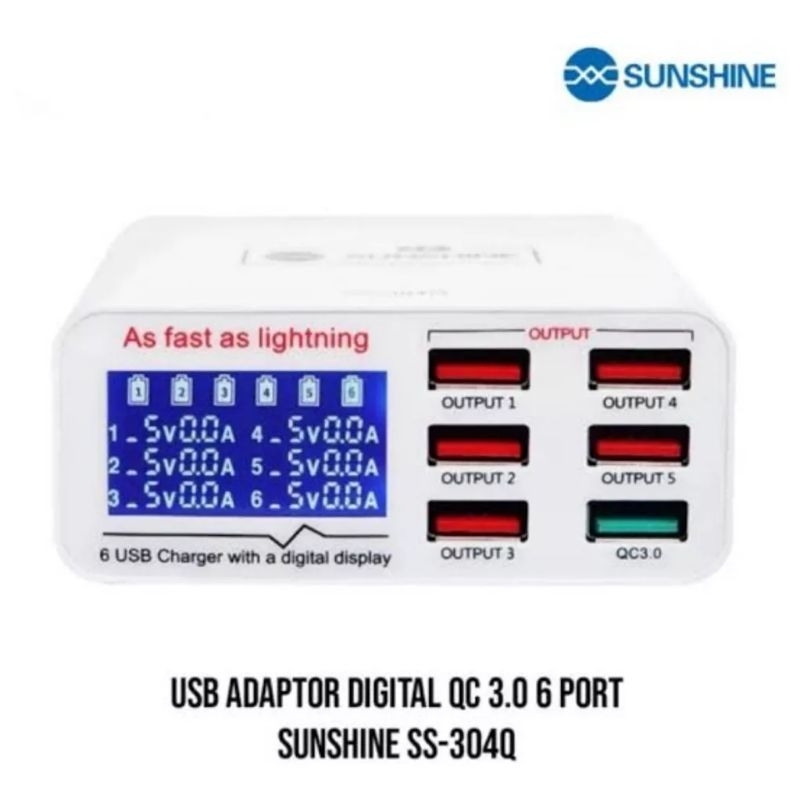 Jual USB CHARGER SUNSHINE SS-304Q FAST CHARGING 6PORT/ADAPTOR CHARGER ...