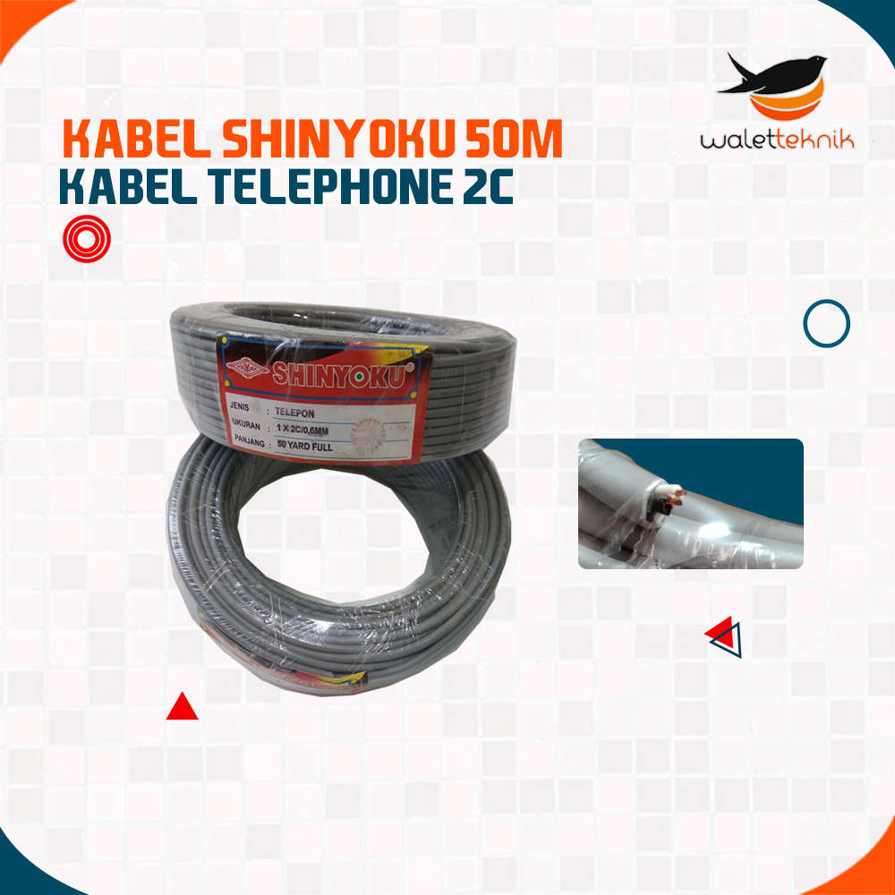 Jual Kabel telepon shinyoku 2c 50m | Shopee Indonesia