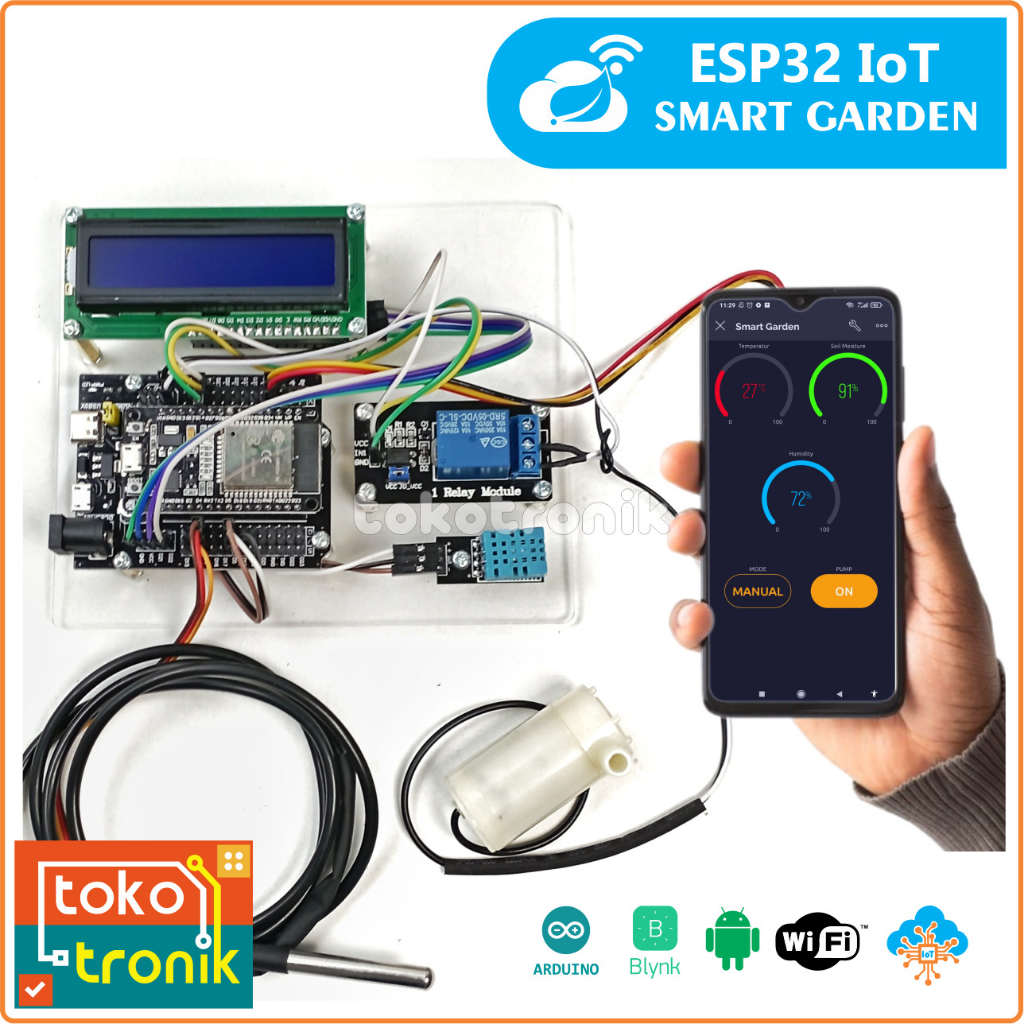 Jual ESP32 IoT Smart Garden - Paket Lengkap Membuat & Belajar Smart Garden Internet of Things dg ...