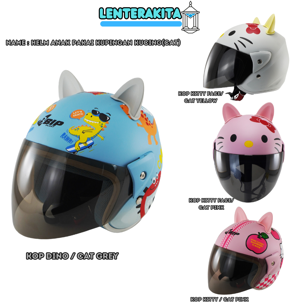 Jual Helm Anak Motif Lucu Helem Bogo Anak-Anak Kuping Kucing SNI ...