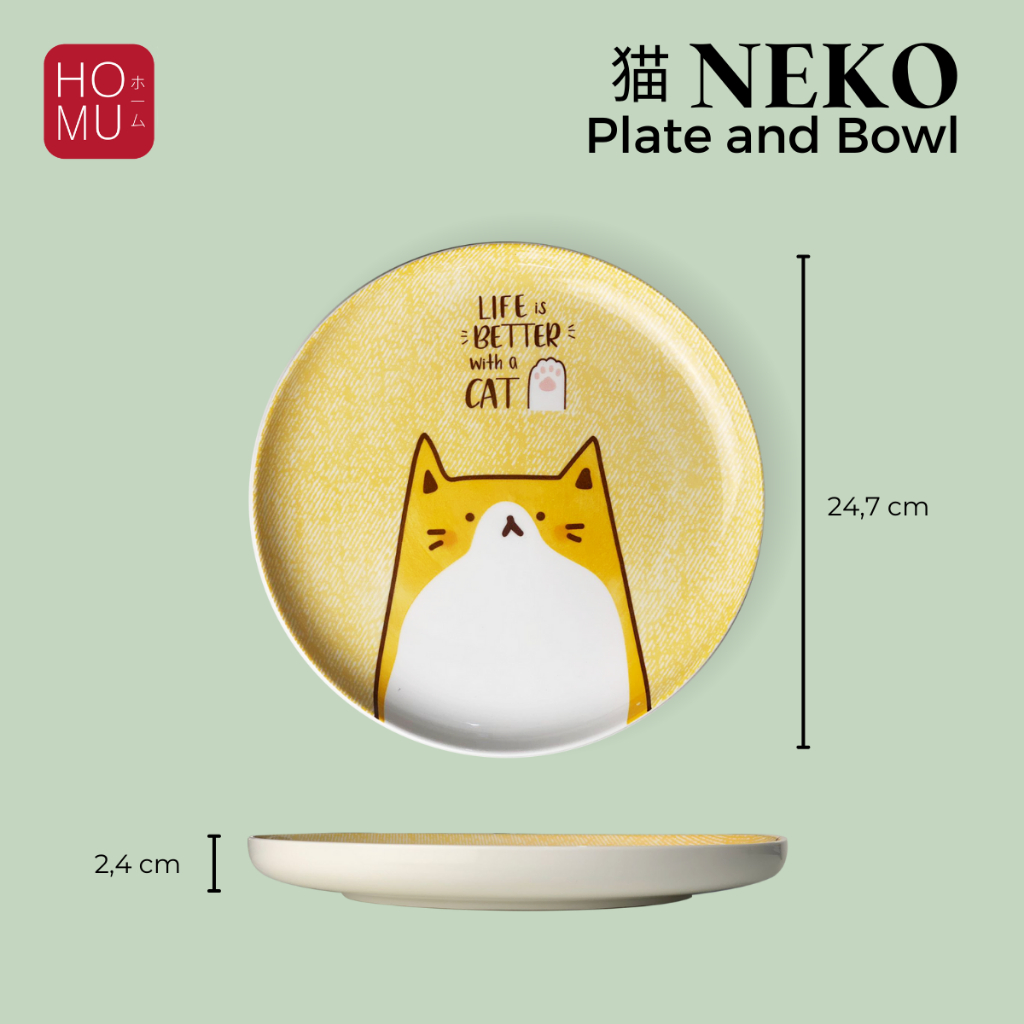 Jual HOMU NEKO Piring Makan Keramik Motif Kucing Lucu Cute Ceramic Cat ...