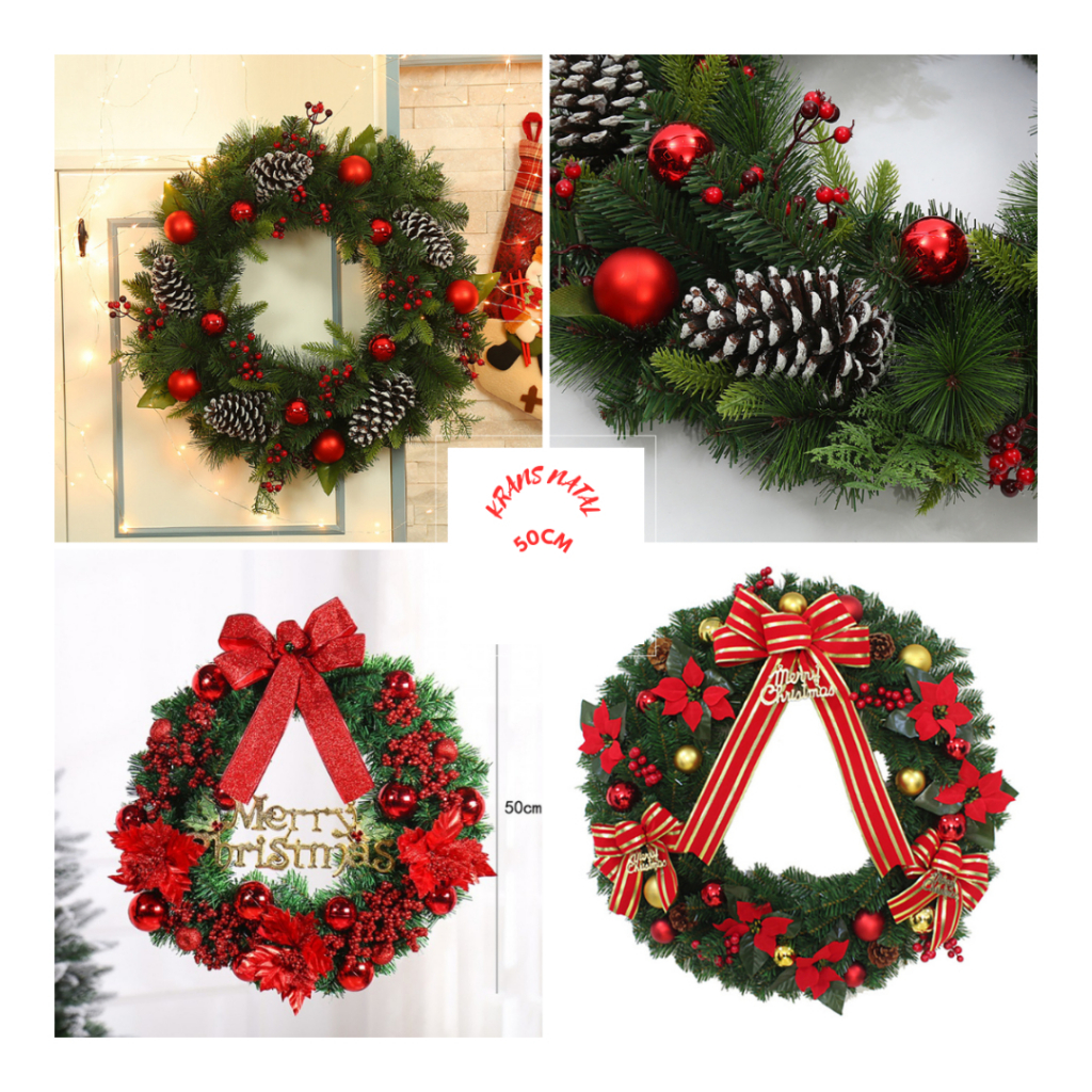 Jual Hiasan Krans Natal Pajangan Ornament Dekorasi Aksesoris Natal ...