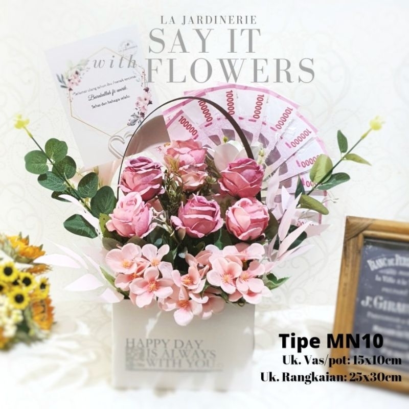 Jual Rangkaian Bunga Artificial Plastik Ucapan Selamat Bloom Box Kado Buket Bouquet Hadiah ...