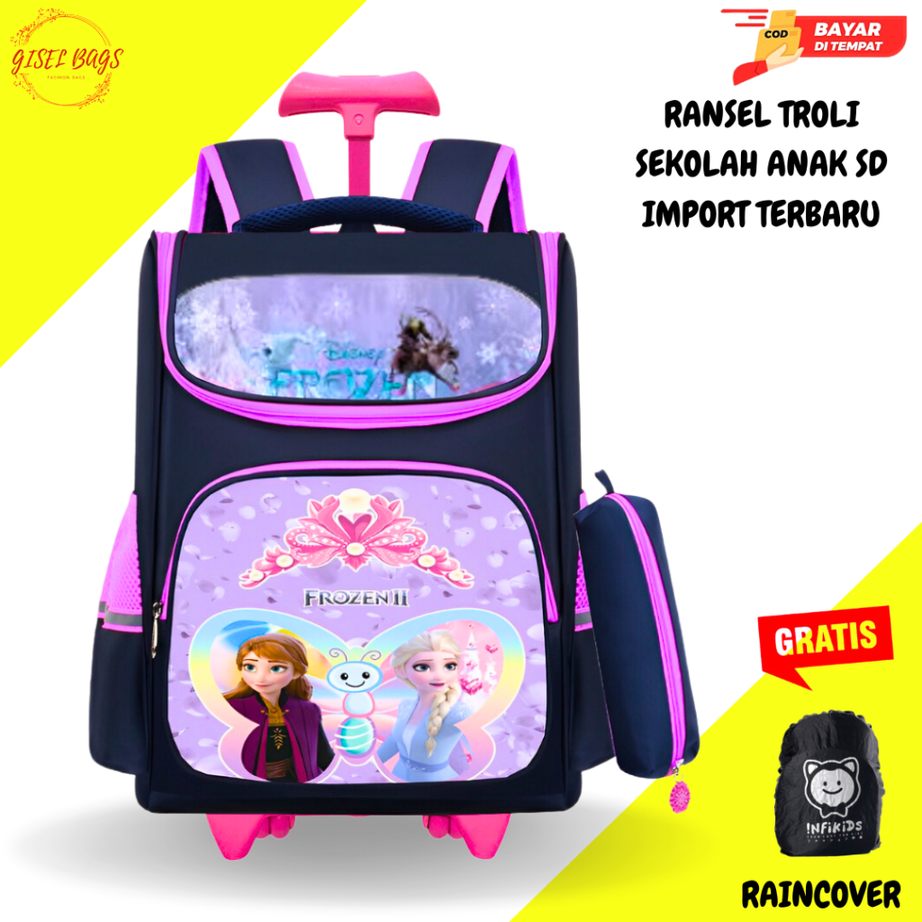 Jual Belanja kuat9q4Pe Tas koper sekolah anak perempuan sd import warna rainbow berkualitas anti ...