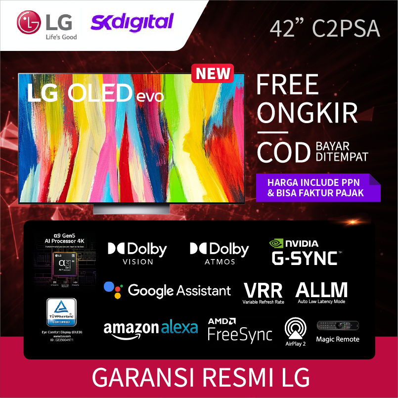 Jual LED TV LG 42C2PSA OLED SMART TV UHD 4K HDR10 DOLBY 42C2 2022 | Shopee Indonesia