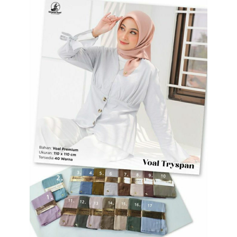 Jual jilbab segiempat voal tryspan LC metal logo umama | Shopee Indonesia