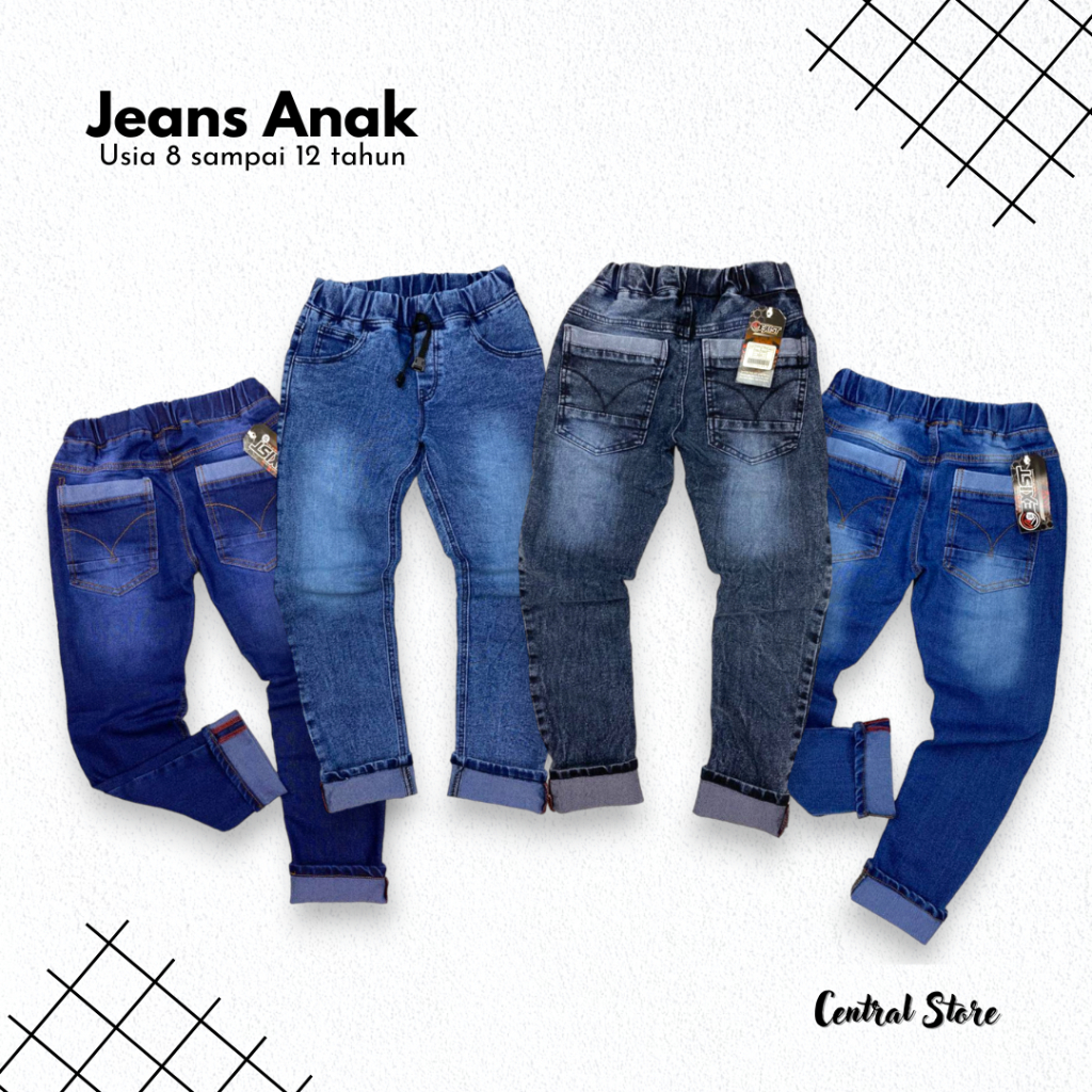 Jual CELANA PANJANG JEANS ANAK SLIM FIT USIA 8 SAMPAI 12 TAHUN | Shopee Indonesia