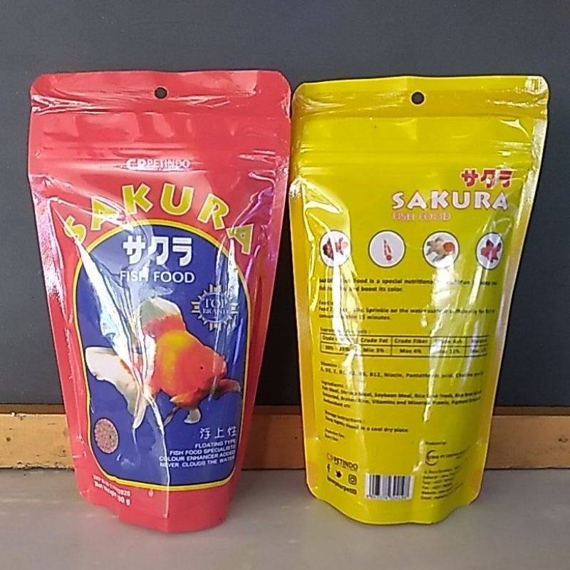 Jual SAKURA FISH FOOD 100 GR | PELET SAKURA | PELET IKAN KOKI | PELET ...