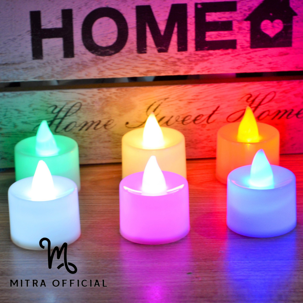 Jual Lilin LED Kulit Putih Lilin Elektrik Nyala Satu Warna | Shopee ...