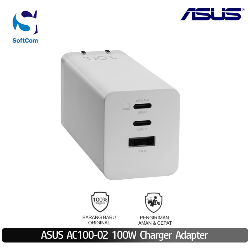 Jual ASUS Charger Adapter AC100 02 100W 3 Port GaN Original | Shopee ...