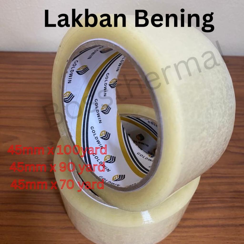 Jual lakban bening merek goldwin ukuran 45mm x 100 yard isolas | Shopee Indonesia