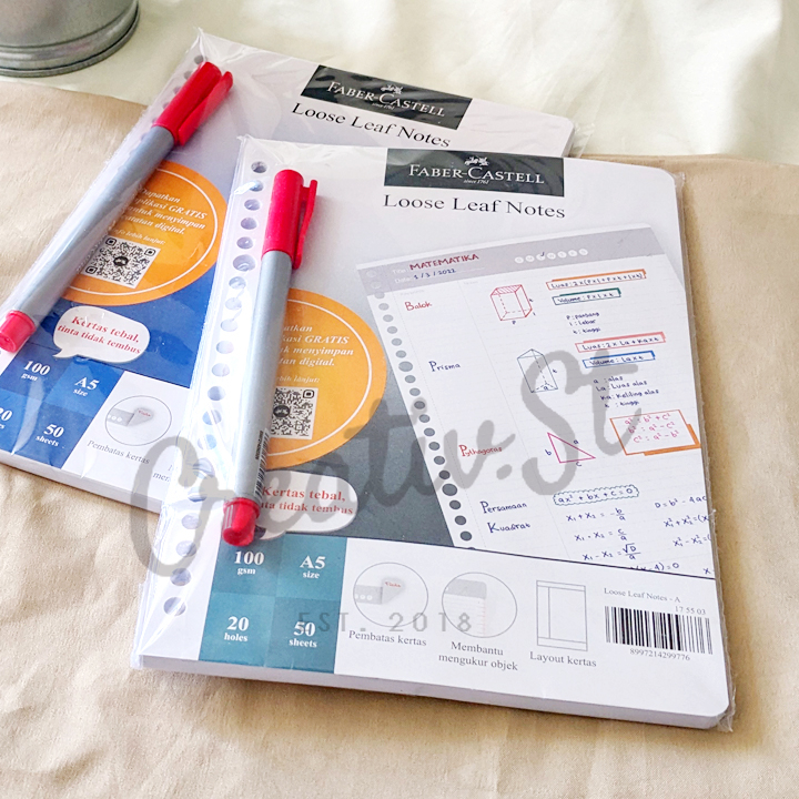 Jual Faber Castell Loose Leaf Notes A5 Catatan Sekolah ISi Binder 20 ...