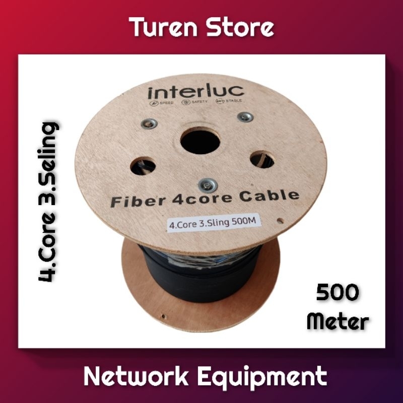 Jual Kabel Fiber Optic FO 4 Core 3 Sling Seling 500 Meter 500M Dropcore ...