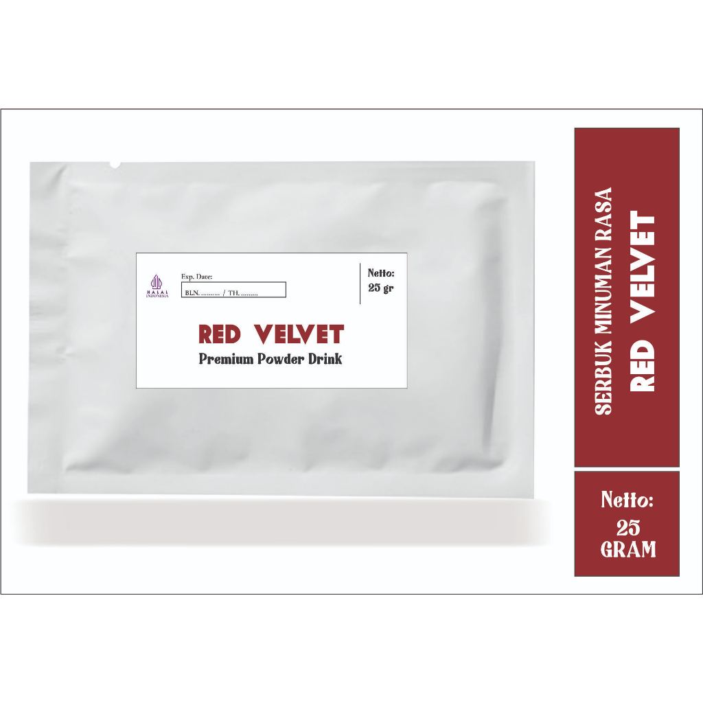 Jual POWDER RED VELVET Sachet 25 Gram (Minimal Order 10 Sachet ...