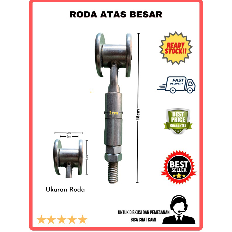 Jual Roda atas besar polos pintu garasi tikung lipat roda pintu ...