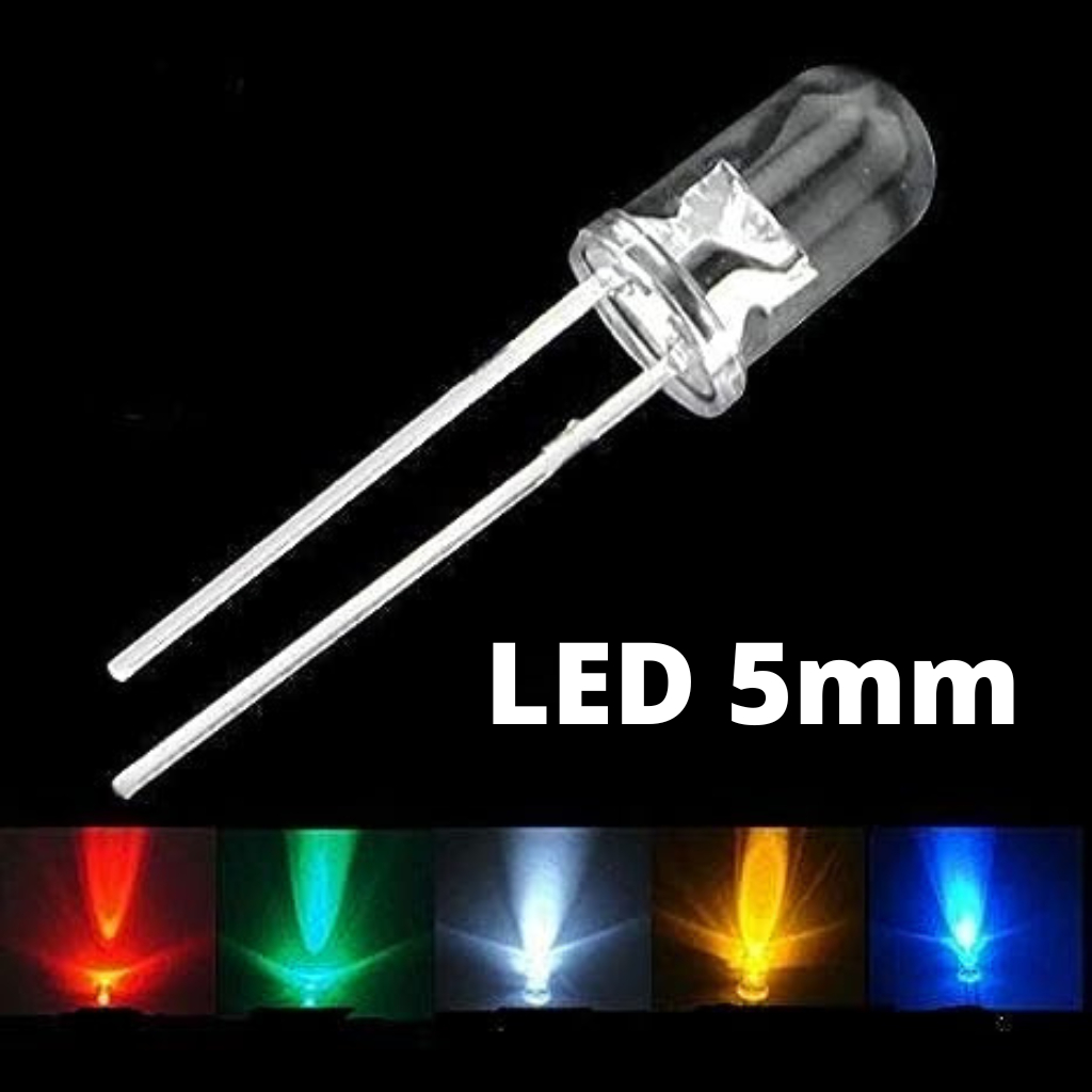 Jual Lampu LED 5mm putih/biru/merah/hijau/kuning/pink/ungu | Shopee ...