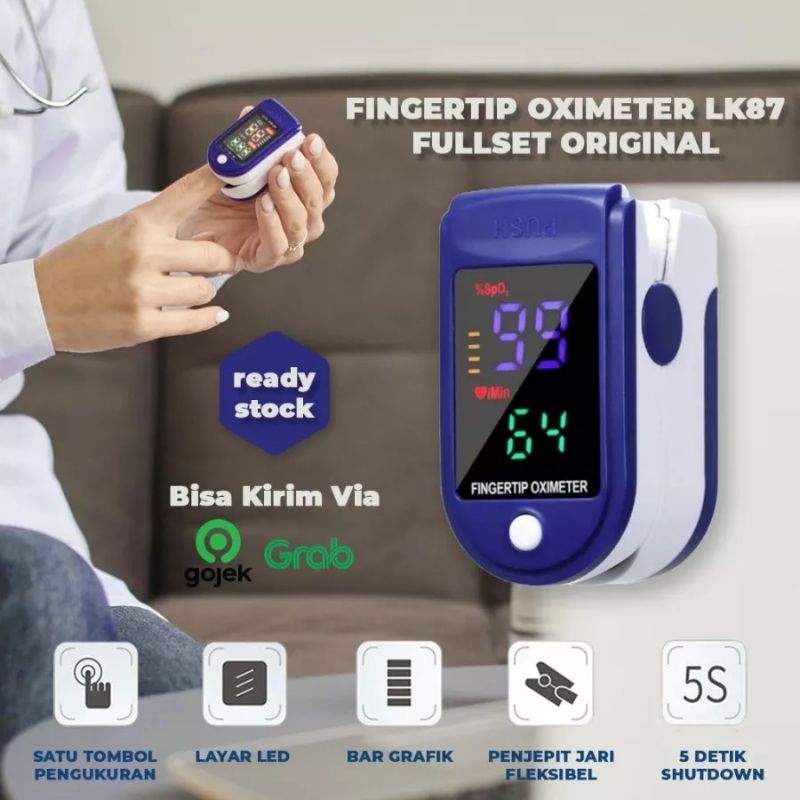 Jual Free Batere Pulse Oximeter alat ukur saturasi Oksigen Oxymeter ...