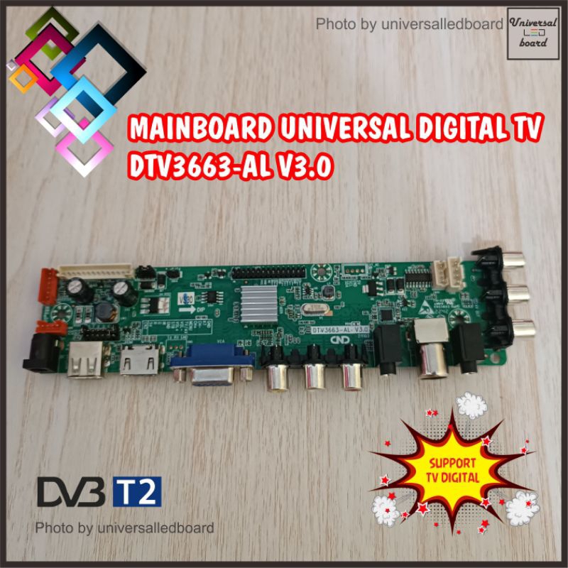Jual Mainboard Universal LCD LED TV DVBT2 tanpa update firmware support ...