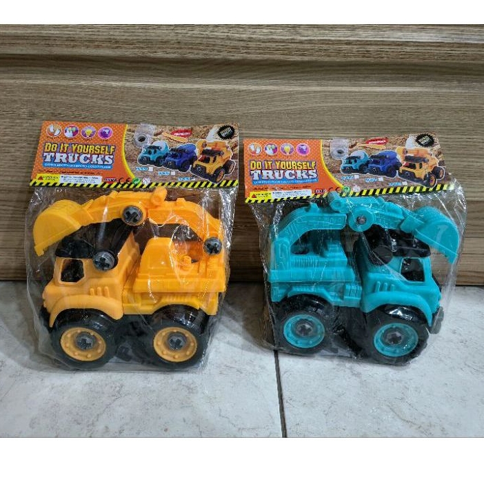 Jual Mainan mobil truk keruk DIY bongkar pasang mobil assemble truck ...