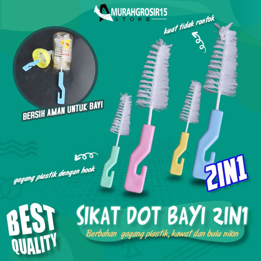 Jual GE-9 Sikat Empeng Bayi Pacifier Brush Baby Sikat Botol Dan Sponge ...