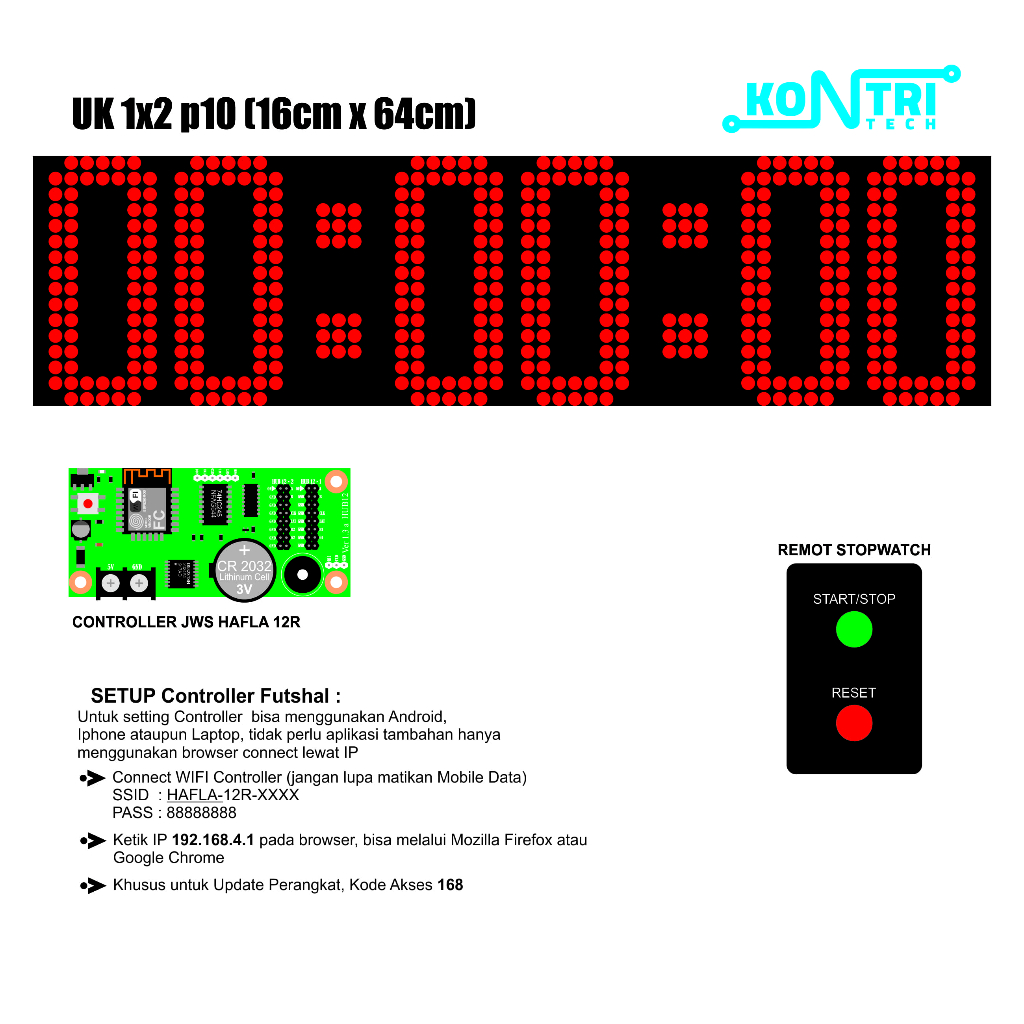 Jual Controller pace clock, timer, countdown, dan stopwatch Panel p10 ...