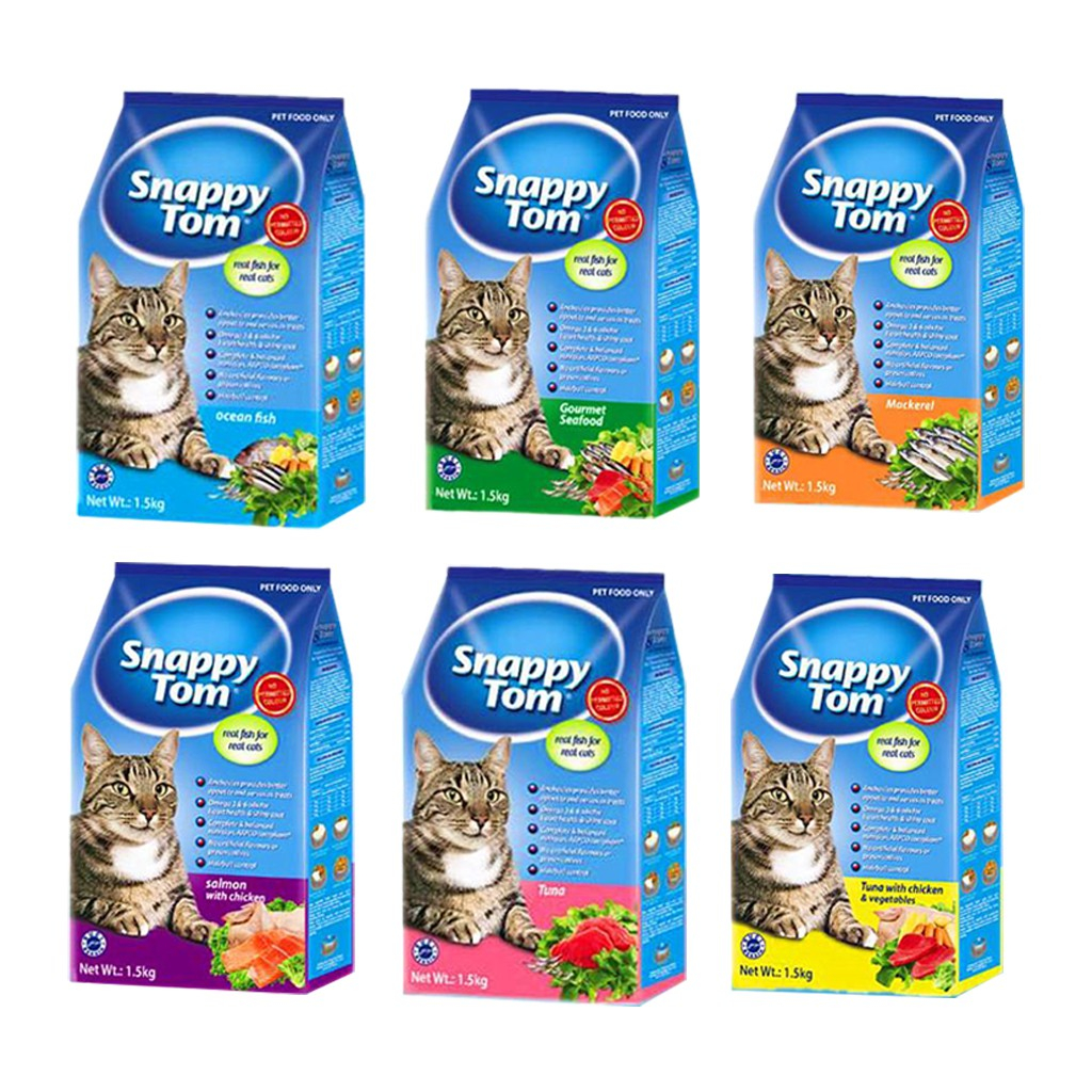 Jual Snappy Tom 1,5kg all varian snappy tom pet food only dry catfood ...
