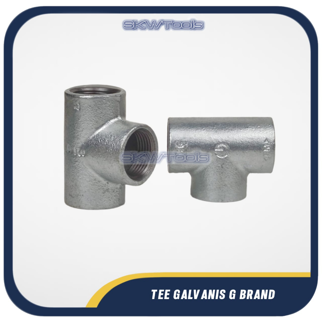 Jual Tee Galvanis Besi Drat BSPT (G) G Brand Tee Drat Besi 1/4" 3/8" 1/ ...