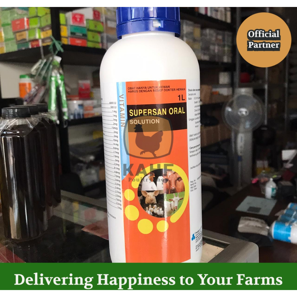 Jual Supersan Oral 1 liter Multivitamin Asam Amino untuk Hewan Ayam Sapi Bebek Kambing Babi ...