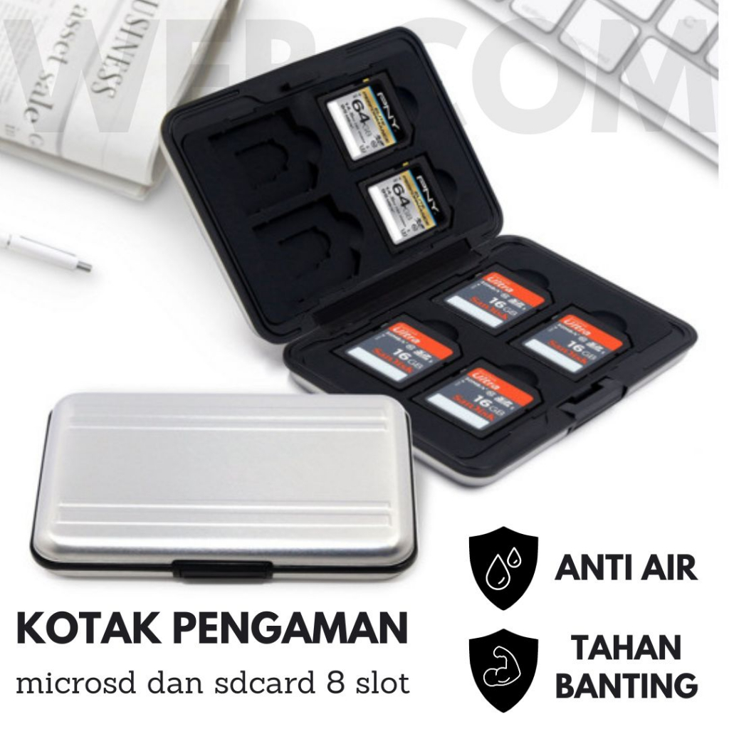 Jual Kotak Metal Penyimpan SD & Micro SD 8 Slot | Organizer SD Card dan ...