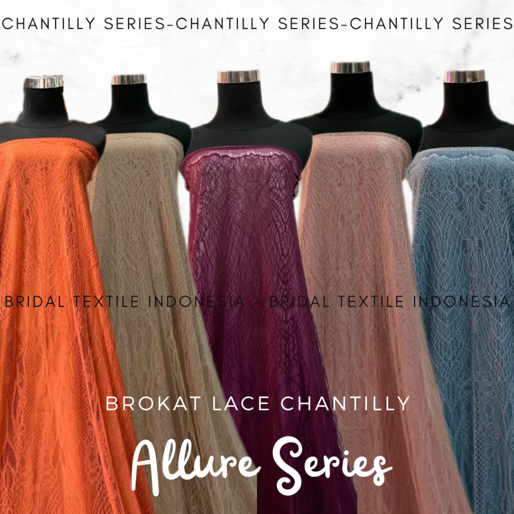 Jual Kain Brokat Panel Chantily Santily Lace Semi France Prancis Allure ...