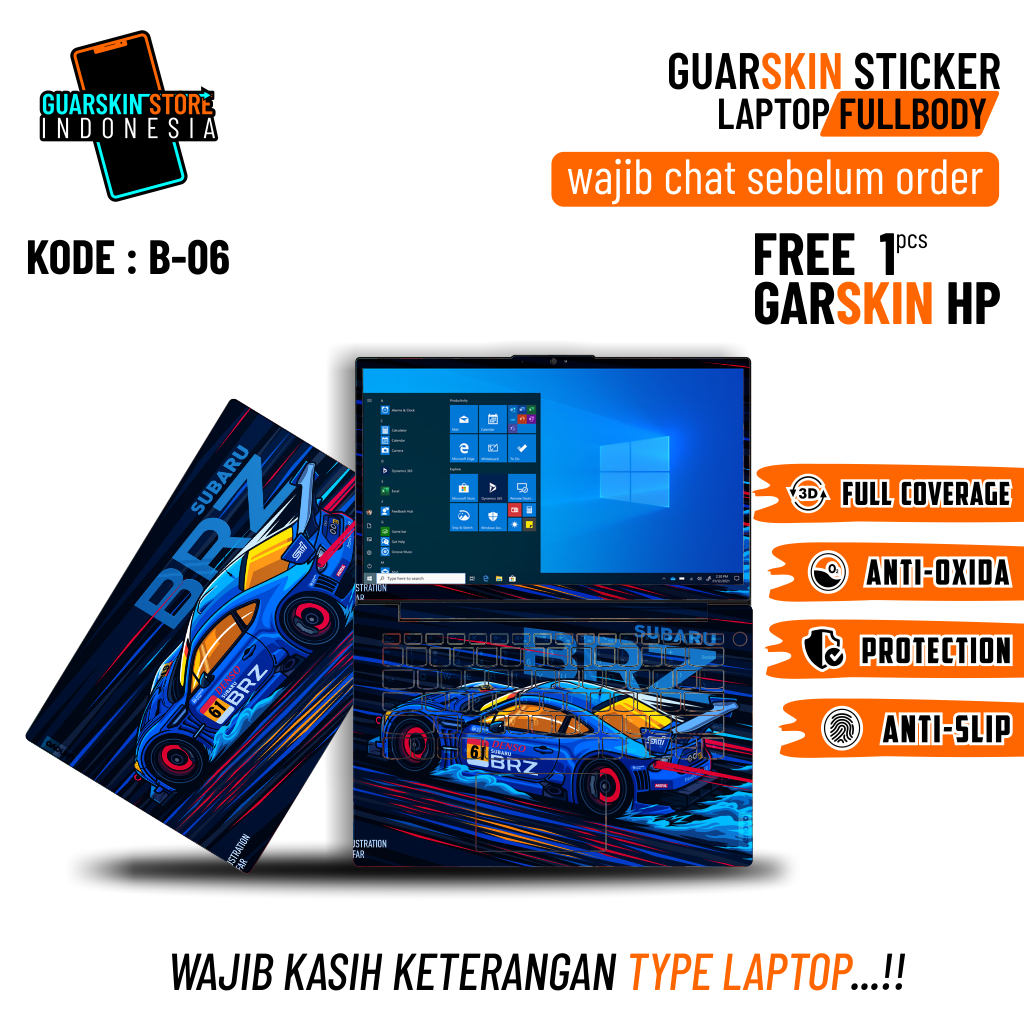 Jual Skin Protector Laptop Full Body Bisa Custom Gambar Kode B06-B10 ...