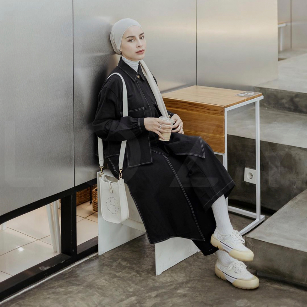 Jual Lozy Hijab - Naomi Set (One Set Linen Cropty) | Shopee Indonesia