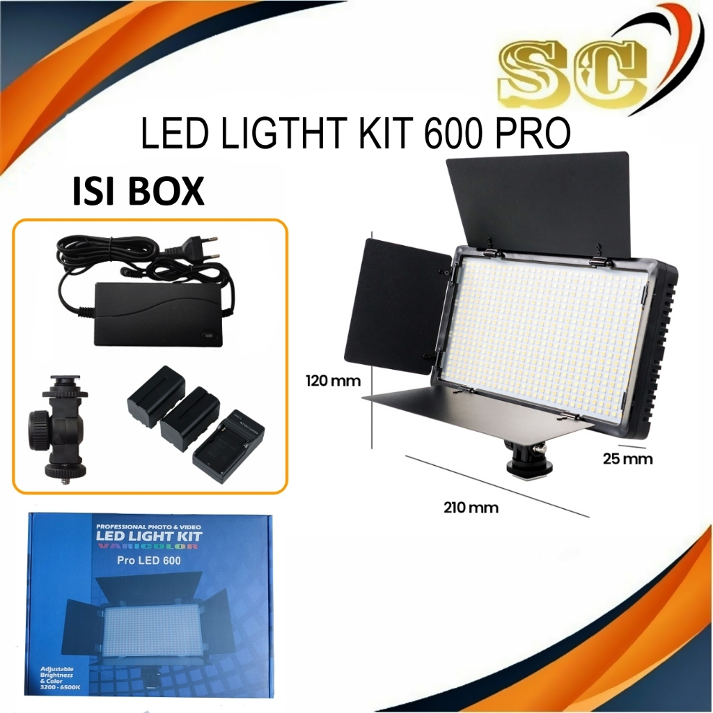 Jual Lampu Kamera Foto Video Portable Fill Light 40W 600 LED - U600 ...