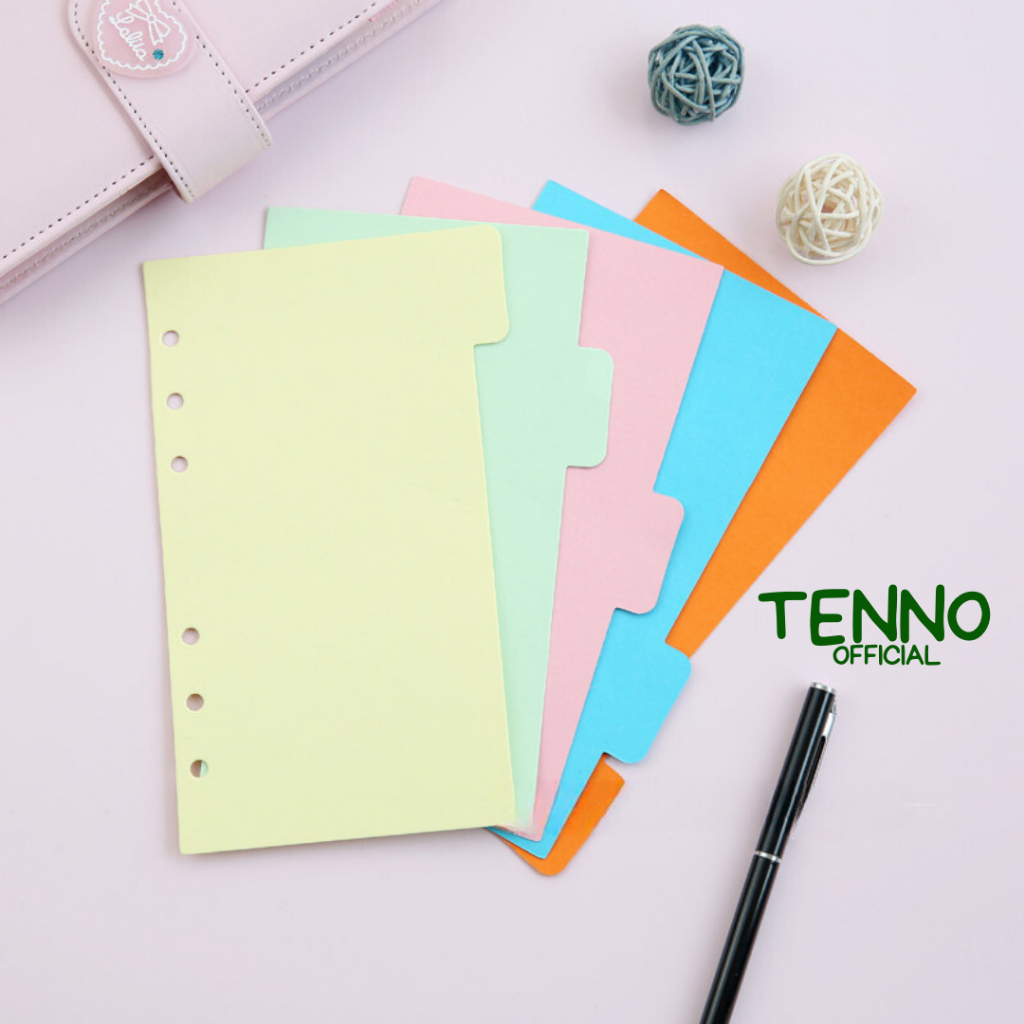 Jual TENNO Index Divider Kertas Pembatas Buku Binder A6 Set Isi 5 ...