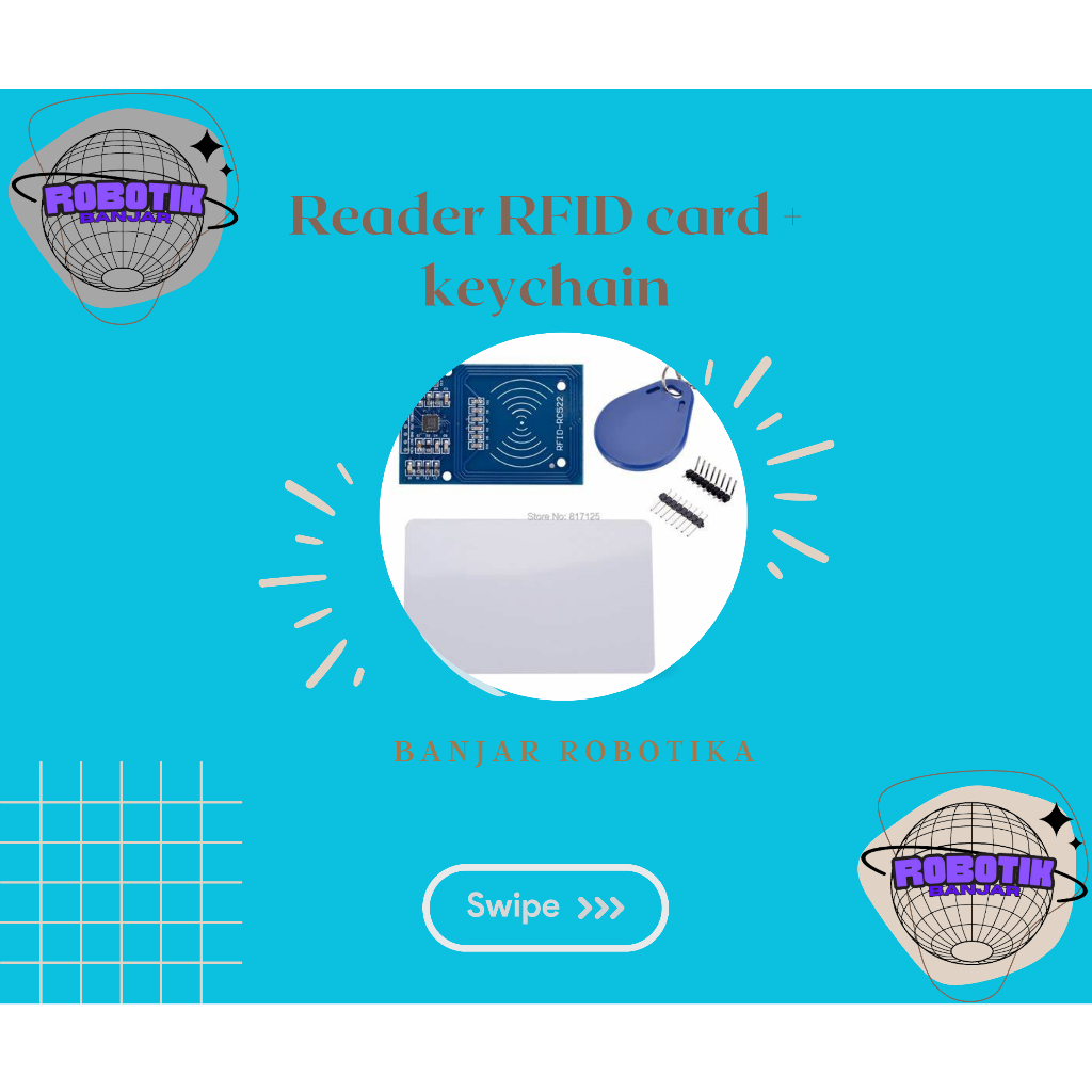Jual Modul RFID + RFID Card dan keychain RC522 - Banjar Robotika ...