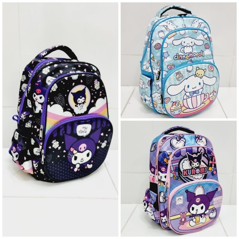 Jual Tas Ransel Sekolah - Kotak Pensil KUROMI CINNAMONROLL MELODY PAUD - TK - SD 12" - 15" - 18 ...