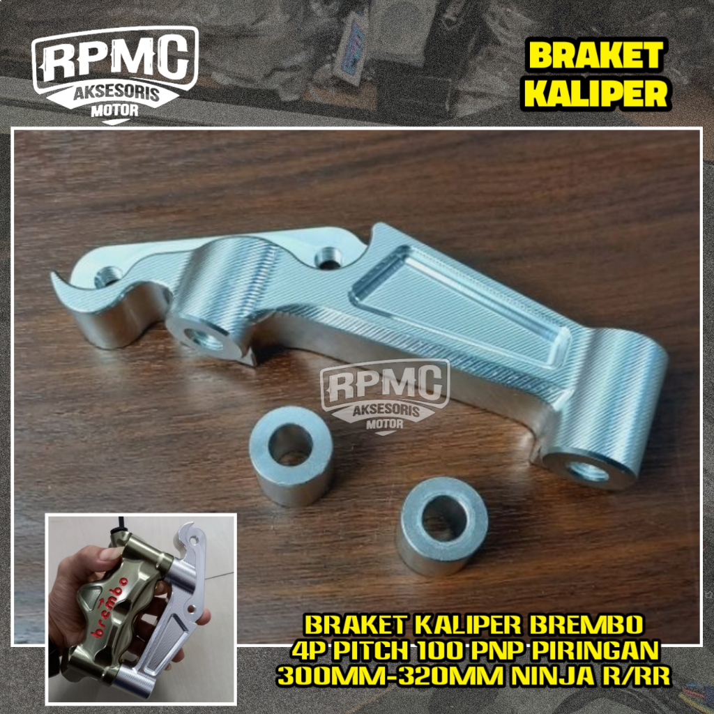 Jual BRAKET KALIPER BIGPOT CNC 4 PISTON PITCH 100 108 PNP NINJA 150 R ...